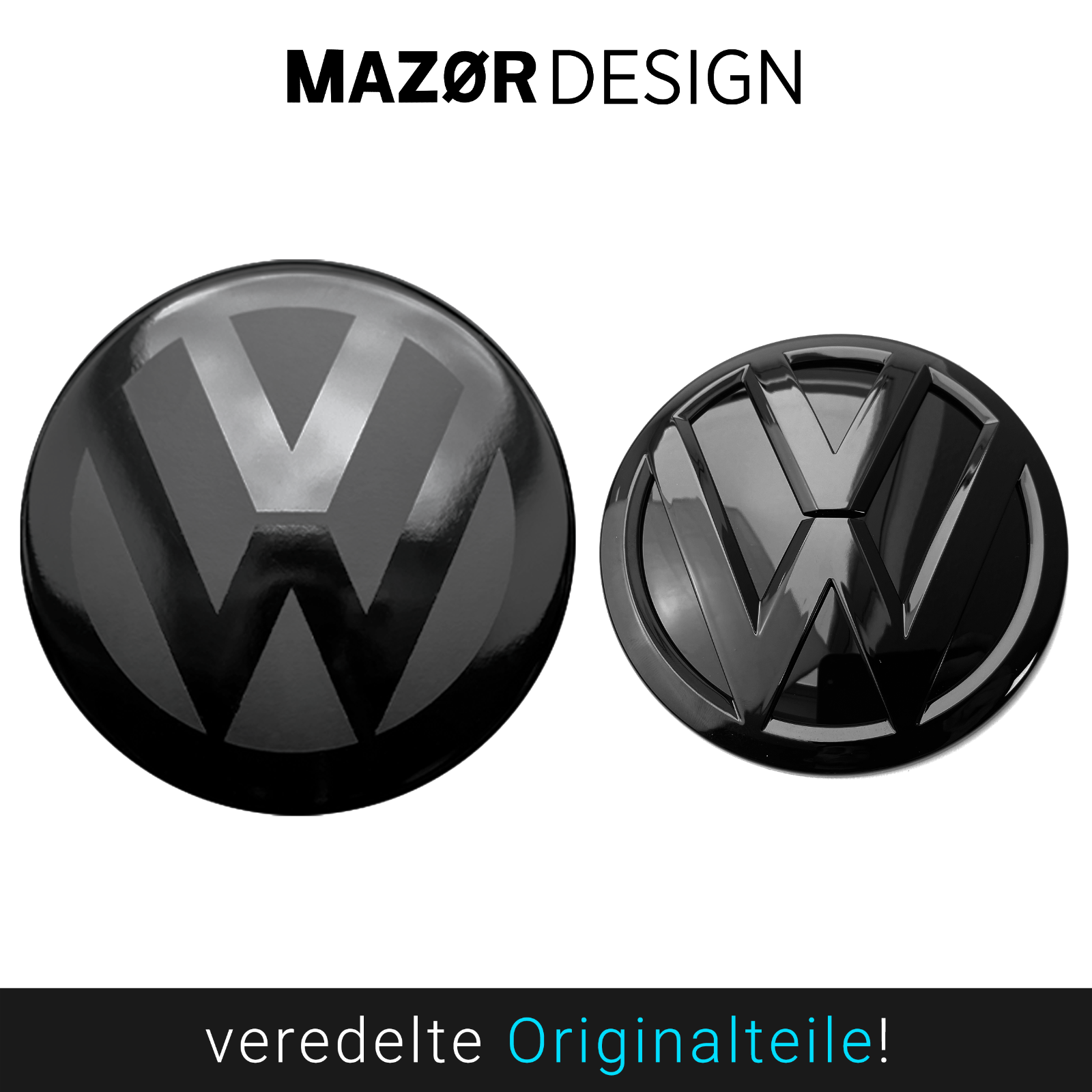 VW Caddy 4 - Emblem Vorne & Hinten Schwarz Glanz