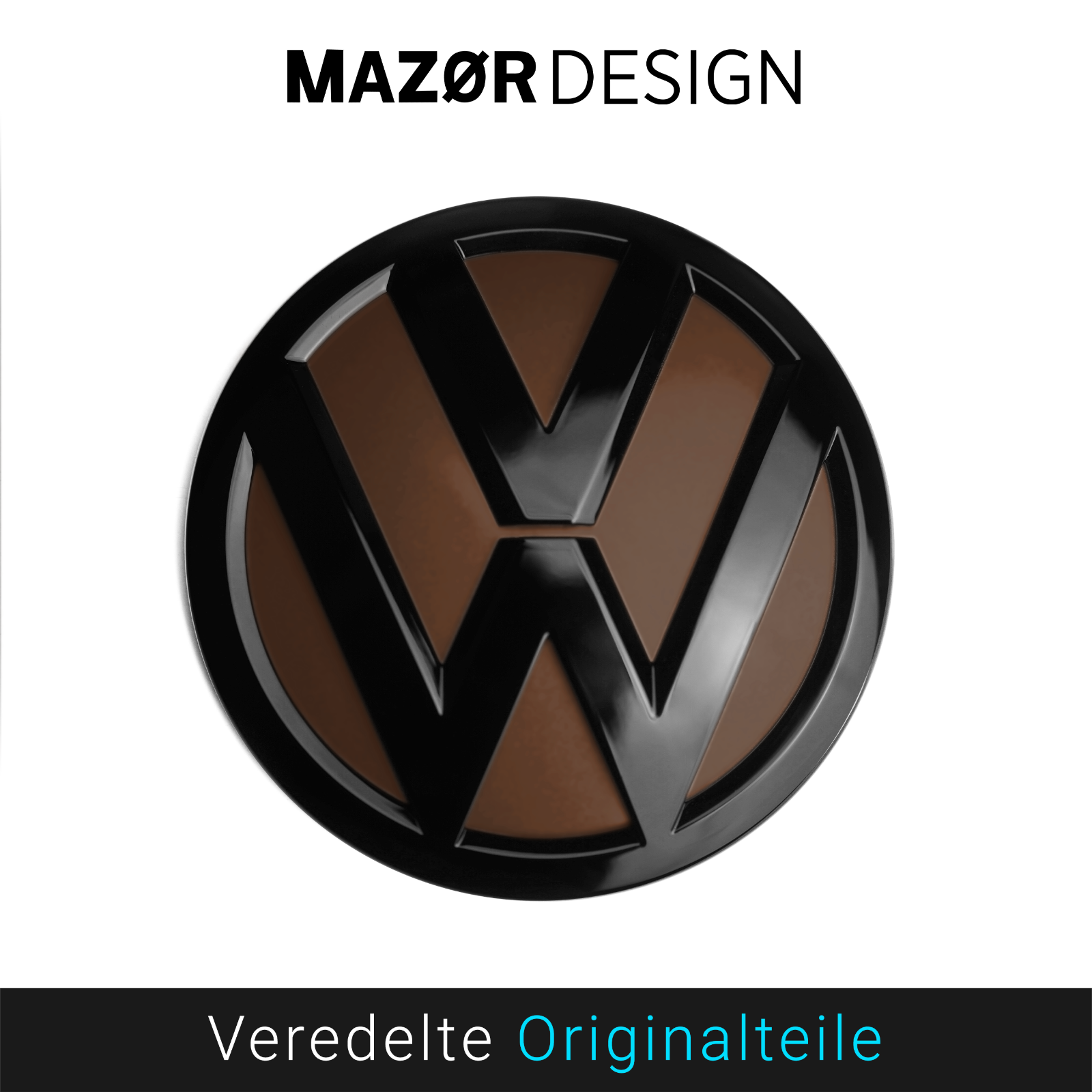 VW T5 T6 T6.1 - Emblem Hinten Schwarz Glanz Chestnut Brown H8W