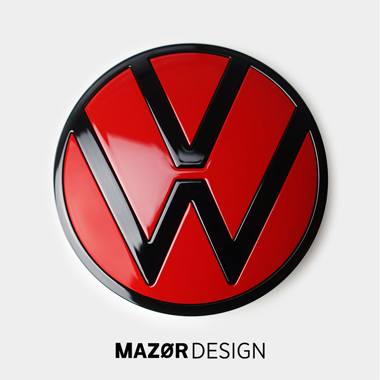 VW Golf 8 - Emblem Hinten Heckklappe Schwarz Tornadorot LY3D
